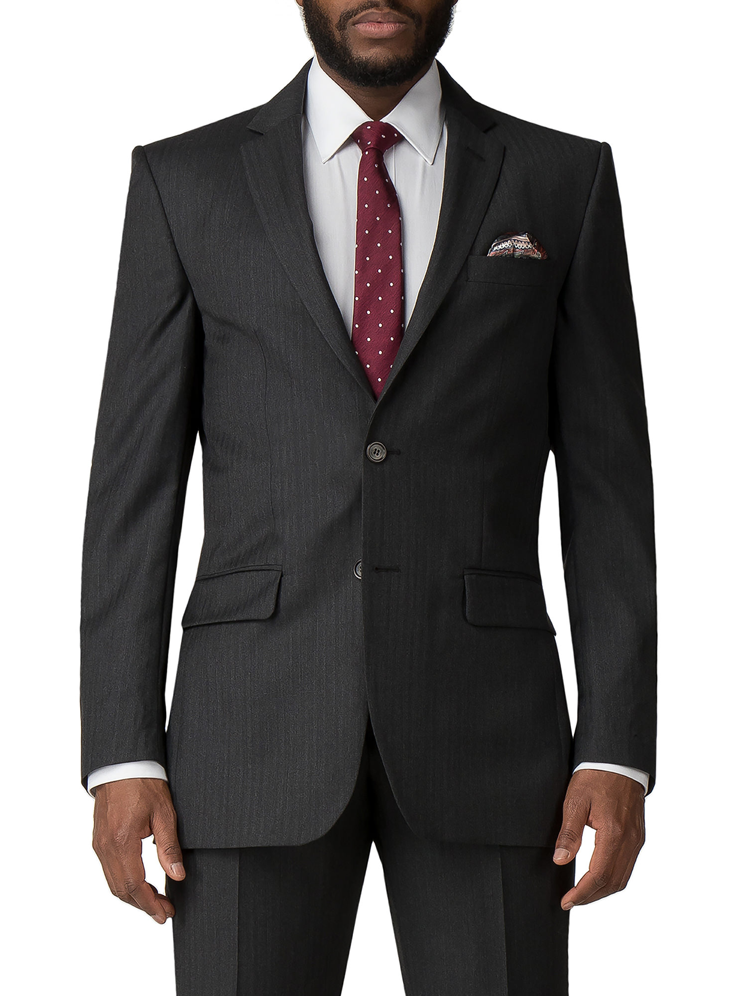 Charcoal Herringbone Regular Fit Suit - Two Piece Suits - Alexandre London Charcoal Herringbone Regular Fit Suit - Two Piece Suits - Alexandre London